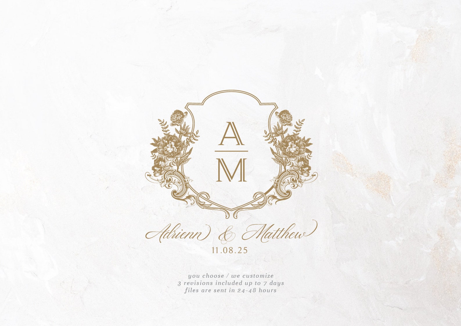 Peony Logo, Wedding Logo, Peony Wedding Logo, Vintage Peony Logo ...