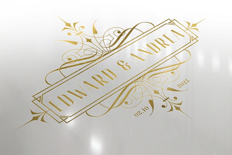 Art Deco Wedding Logo Great Gatsby Wedding Monogram Art Deco - Etsy