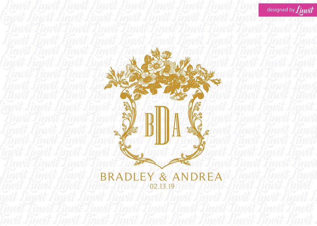 Vintage Wedding Monogram Crest for Unique Wedding Invitations and ...
