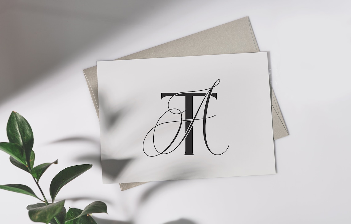 2 Letter Monogram Custom Wedding Logo Wedding Initials - Etsy