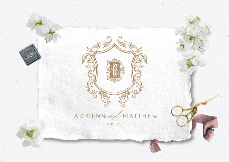 Vintage Wedding Logo, Elegant Monogram Crest (digital Download) - Etsy