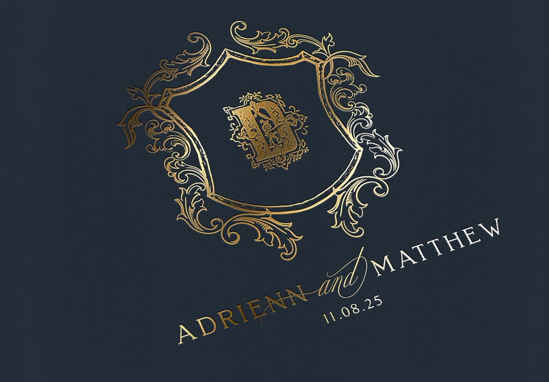 Vintage Wedding Logo, Elegant Monogram Crest (digital Download) - Etsy