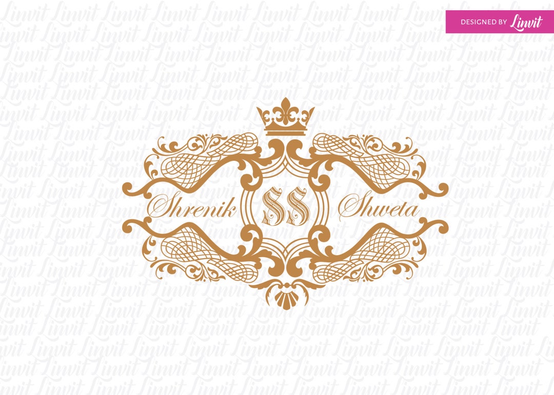 Indian Wedding Logo SVG: Royal Crest, Couple Monogram (digital Download ...