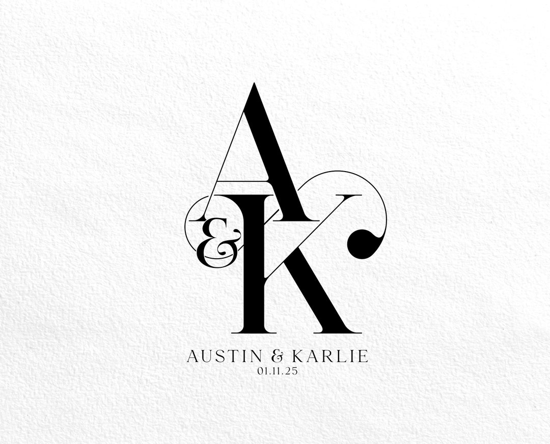 Custom Logo Design for Wedding Welcome Sign Wedding Monogram for ...