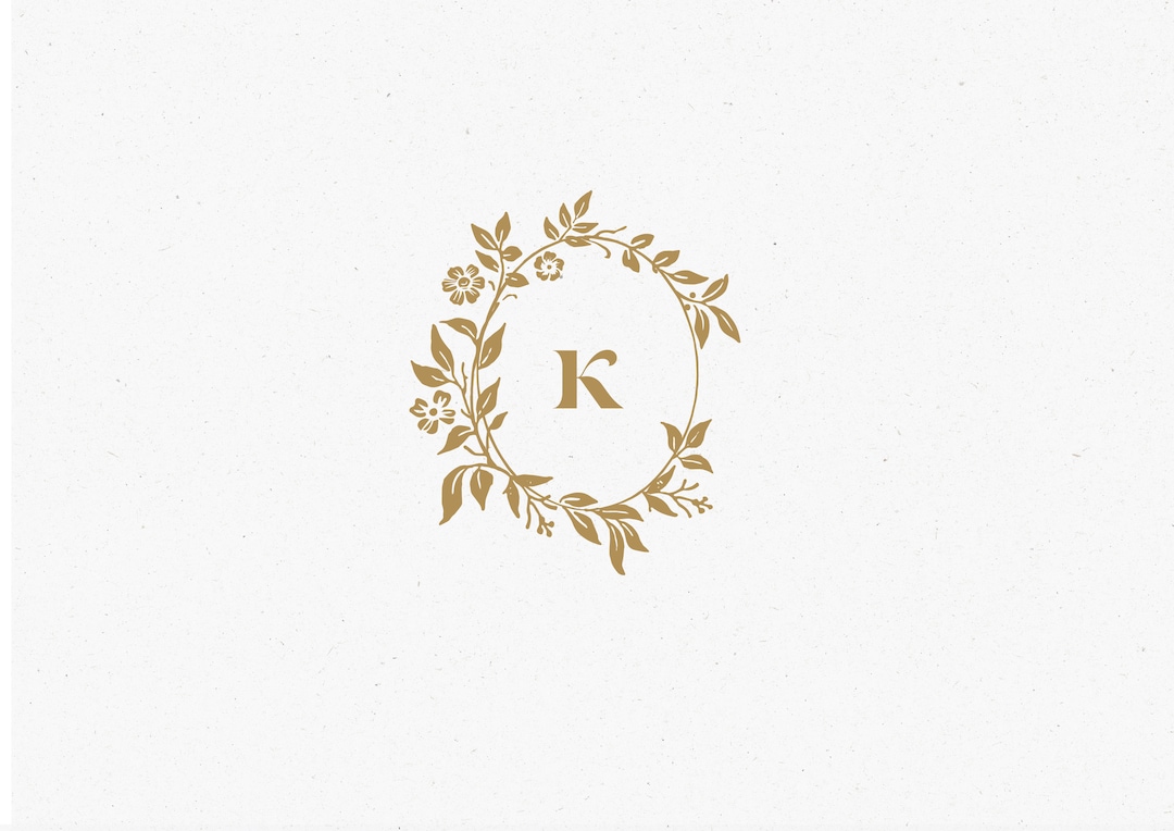 Floral Vintage Monogram Wedding Crest Monogram Logo Sketched ...