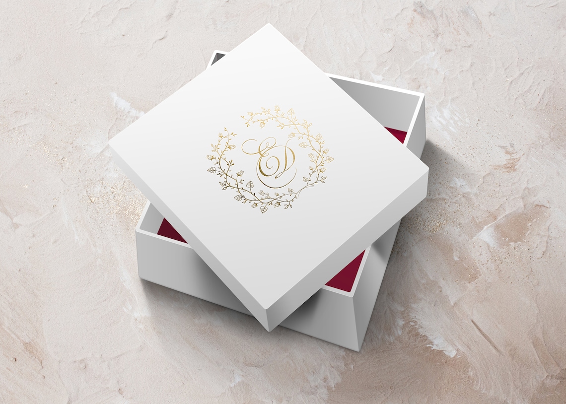 Floral Wreath Logo Wedding Crest Wedding Wreath DIY Wedding - Etsy