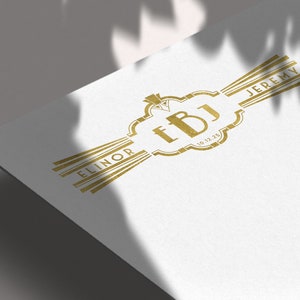 Art Deco Wedding Logo, Great Gatsby Wedding Monogram, Art Deco Wedding ...