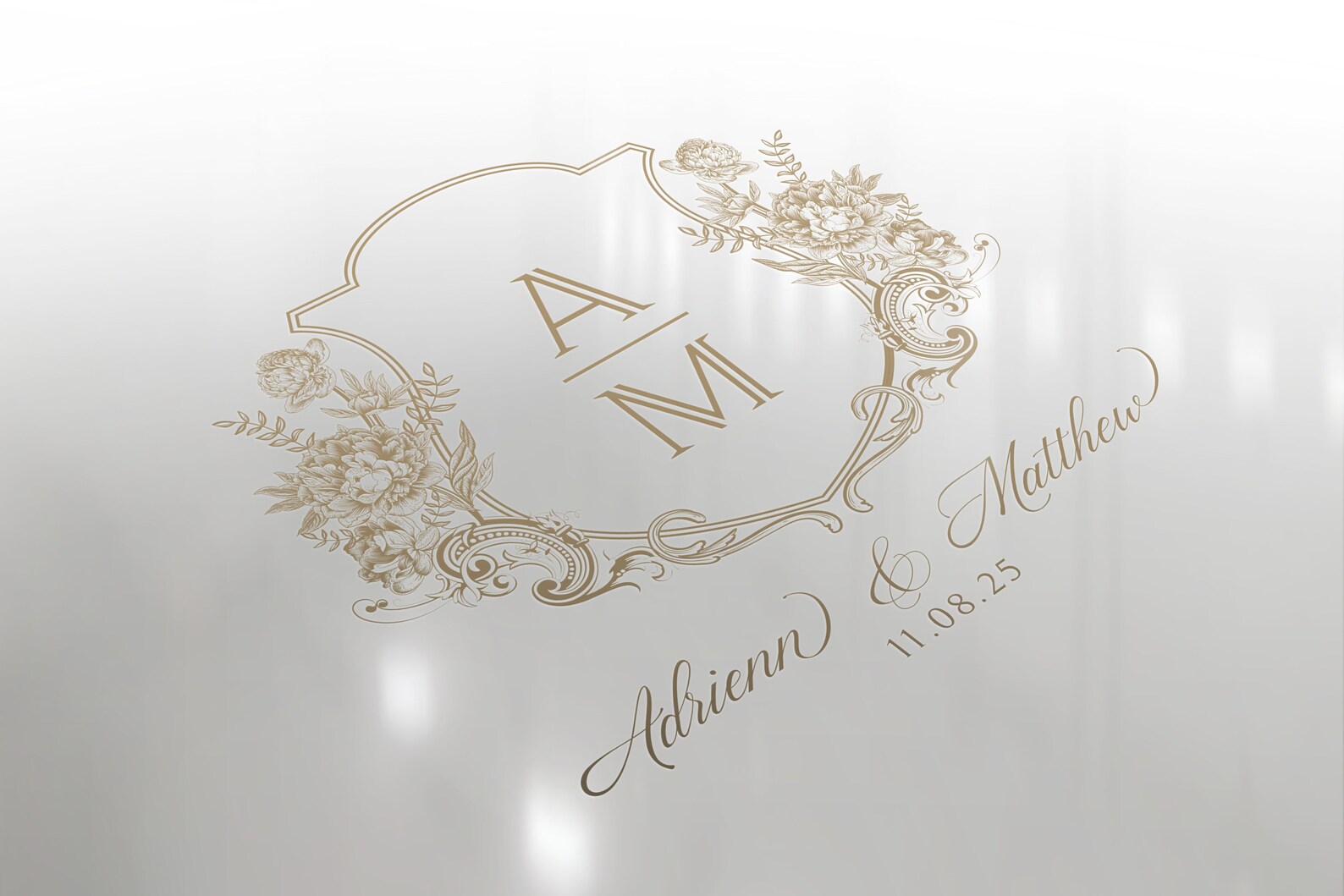 Peony Logo, Wedding Logo, Peony Wedding Logo, Vintage Peony Logo ...