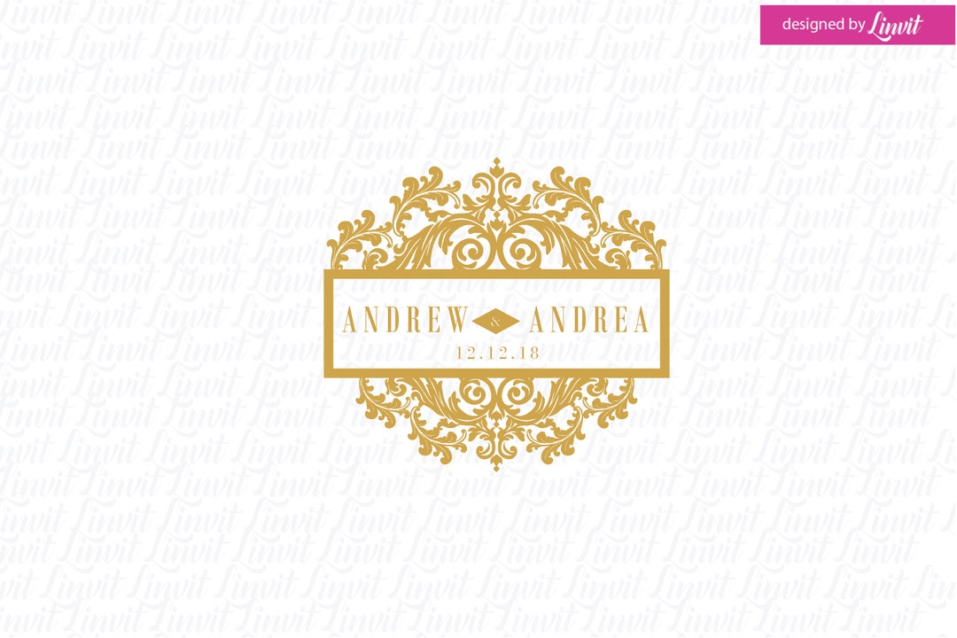 Wedding Logo SVG Wedding Monogram SVG Editable Crest PNG Classic Luxury ...