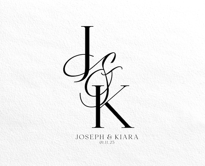 Custom Wedding Logo With Stacked Initials (digital Download) - Etsy