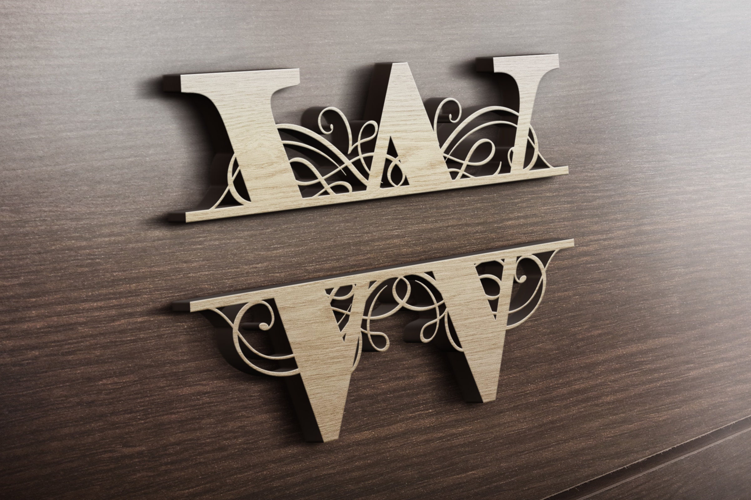 Split Monogram SVG Split Font Letter Svg Split Monogram - Etsy