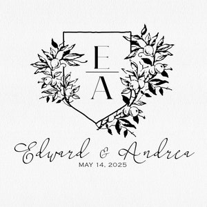 Gold Monogram Crest, Wedding Emblem, Wedding Shield, Shield, Wedding ...