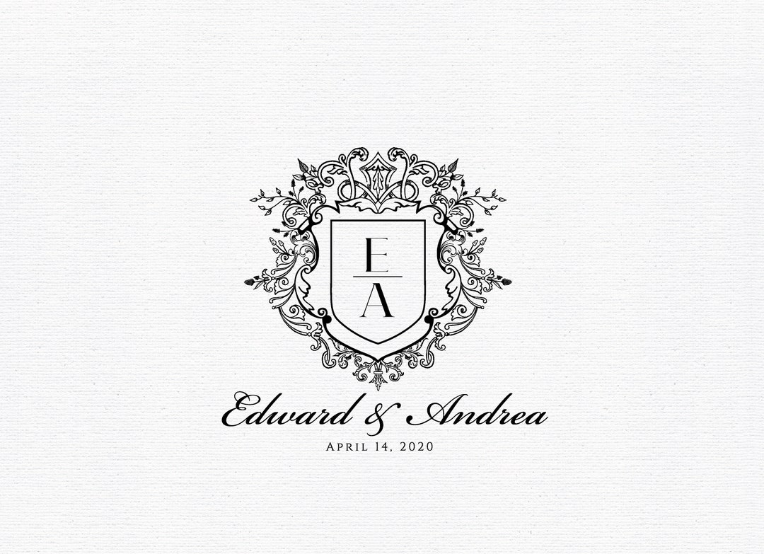 Vintage Wedding Crest for Unique Wedding Invitations and Wedding Favors ...