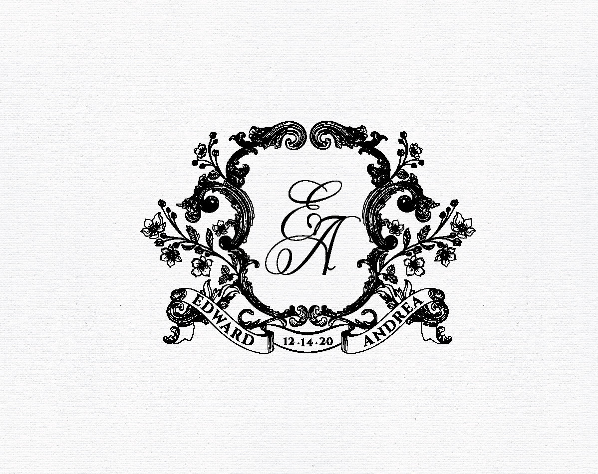 Gold Monogram Crest Wedding Emblem Wedding Shield Shield | Etsy