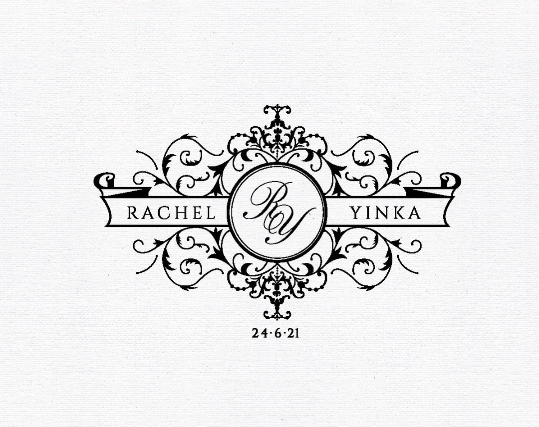 Wedding Logo SVG Wedding Monogram Template Editable Crest PNG Custom ...