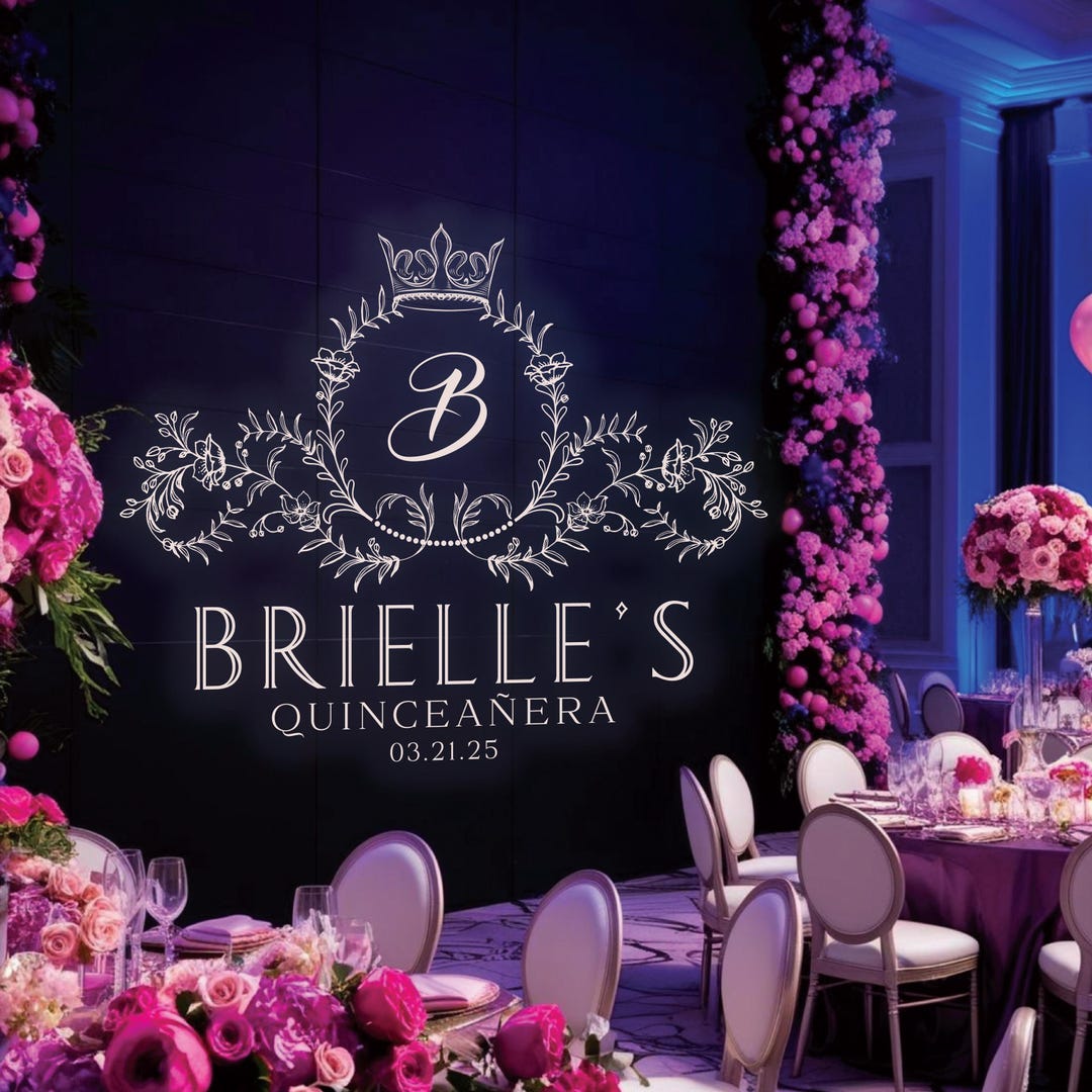 Custom Quinceañera Gobo Design, Sweet 16 Monogram (digital Download) - Etsy