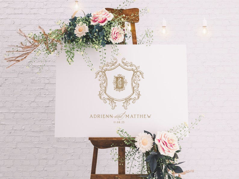 Vintage Wedding Logo, Elegant Monogram Crest (digital Download) - Etsy