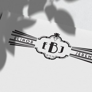 Art Deco Wedding Logo, Great Gatsby Wedding Monogram, Art Deco Wedding ...
