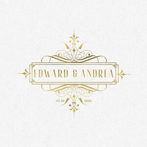 Art Deco Wedding Logo, Great Gatsby Wedding Monogram, Art Deco Wedding ...