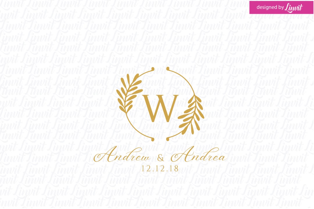 Modern Wedding Logo Monogram, Minimalist Wedding Design, Semi Custom ...