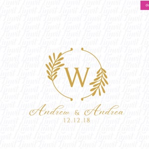 Modern Wedding Logo Monogram, Minimalist Wedding Design, Semi Custom ...