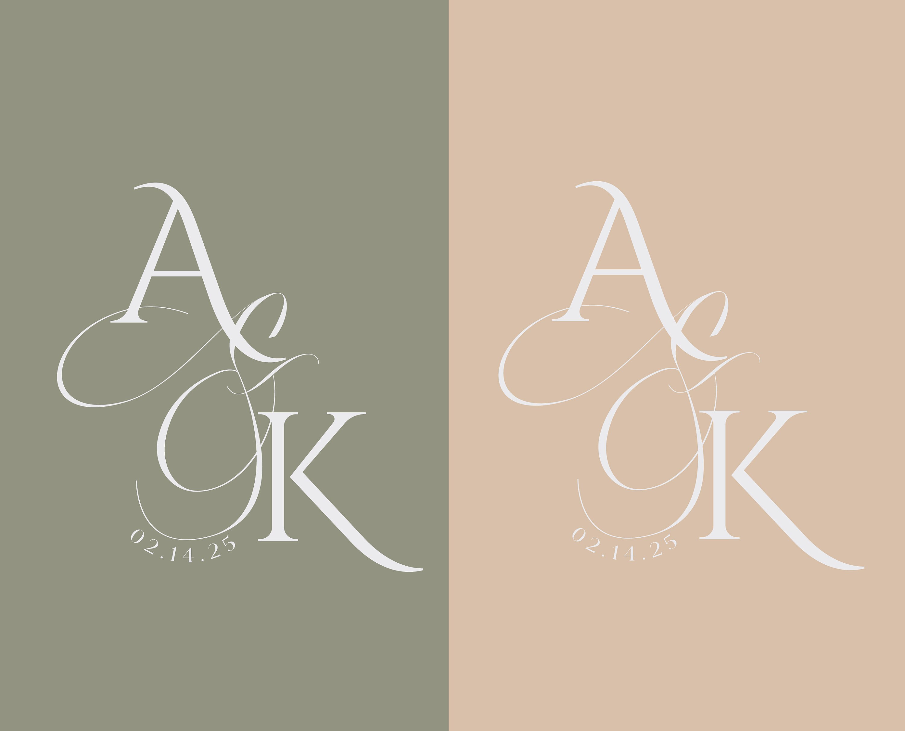 Custom Wedding Logo Monogram, Elegant Couple Initials Crest (digital ...