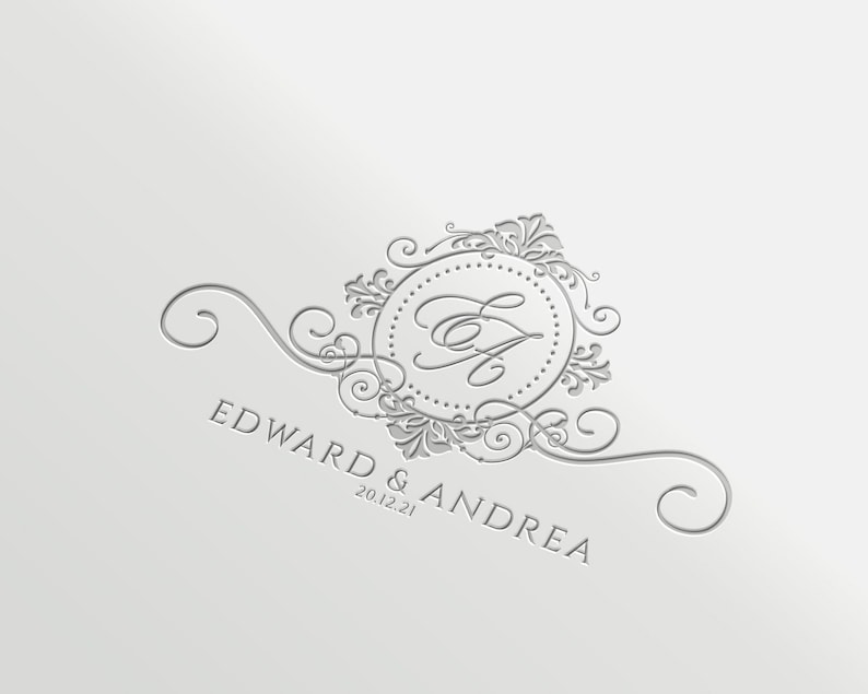 Custom Wedding Crest Logo, Elegant Monogram (SVG, PNG) - Etsy