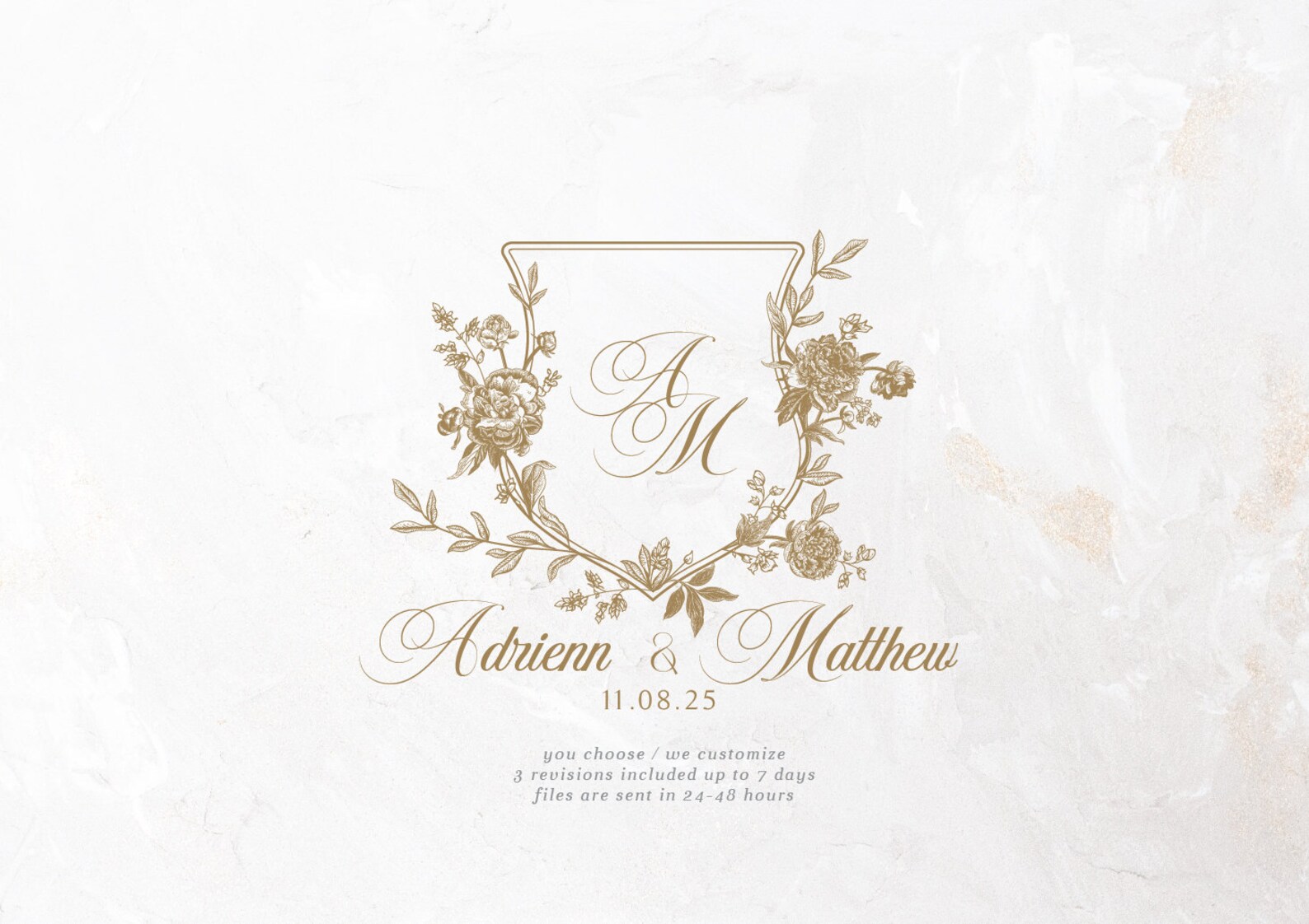 Peony Wedding Logo SVG, Floral Chinoiserie Crest (digital Download) - Etsy