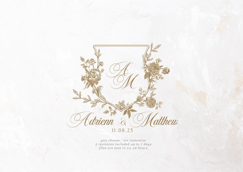 Peony Wedding Logo Peony Logo Design Peony Logo Monogram - Etsy