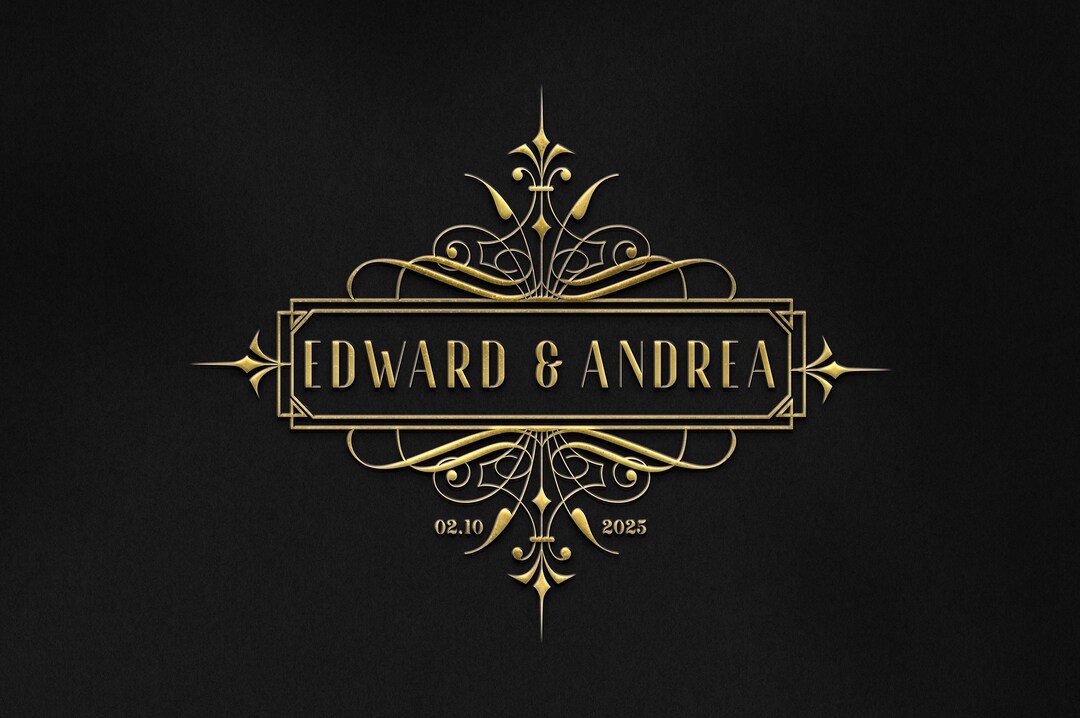 Art Deco Wedding Logo Great Gatsby Wedding Monogram Art Deco - Etsy