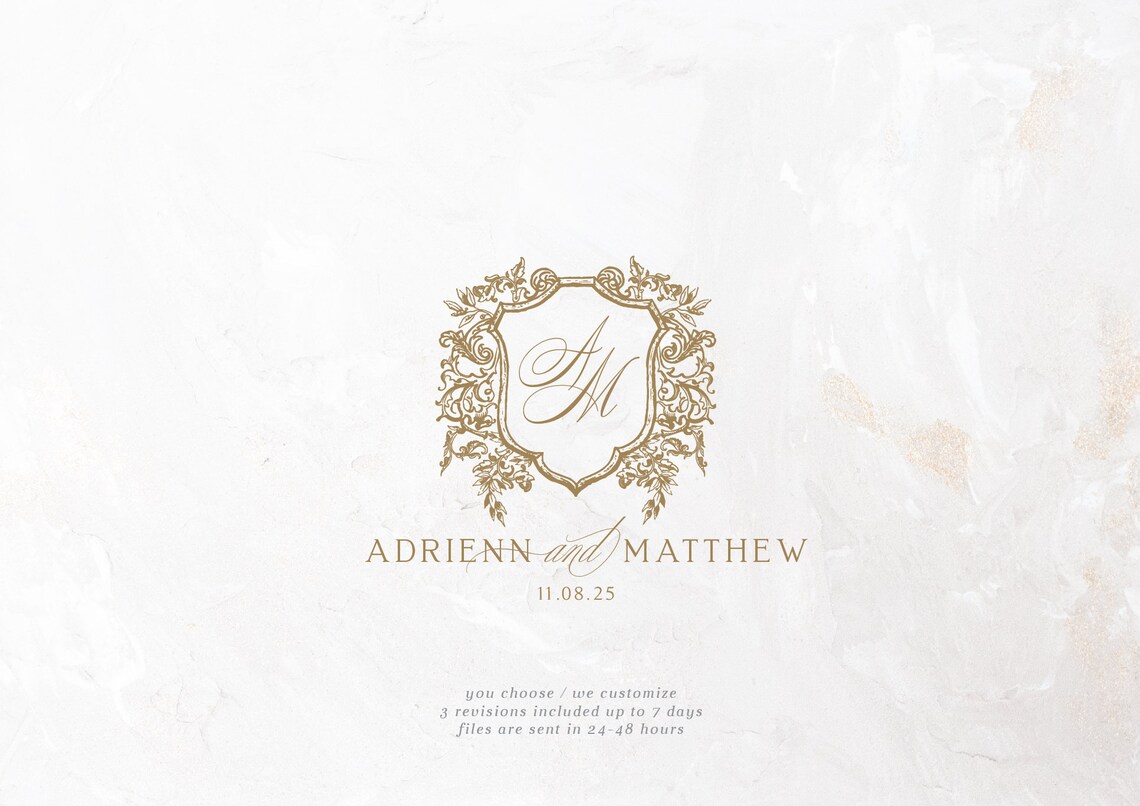 Wedding Crest Wedding Logo Design Custom Logo Vinyl Decal - Etsy