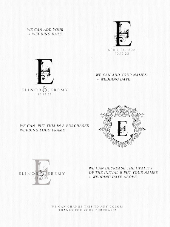 Initial Svg Wedding Initial Wedding Initials Monogram Fonts - Etsy