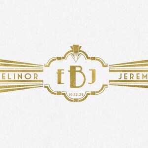 Art Deco Wedding Logo, Great Gatsby Wedding Monogram, Art Deco Wedding ...