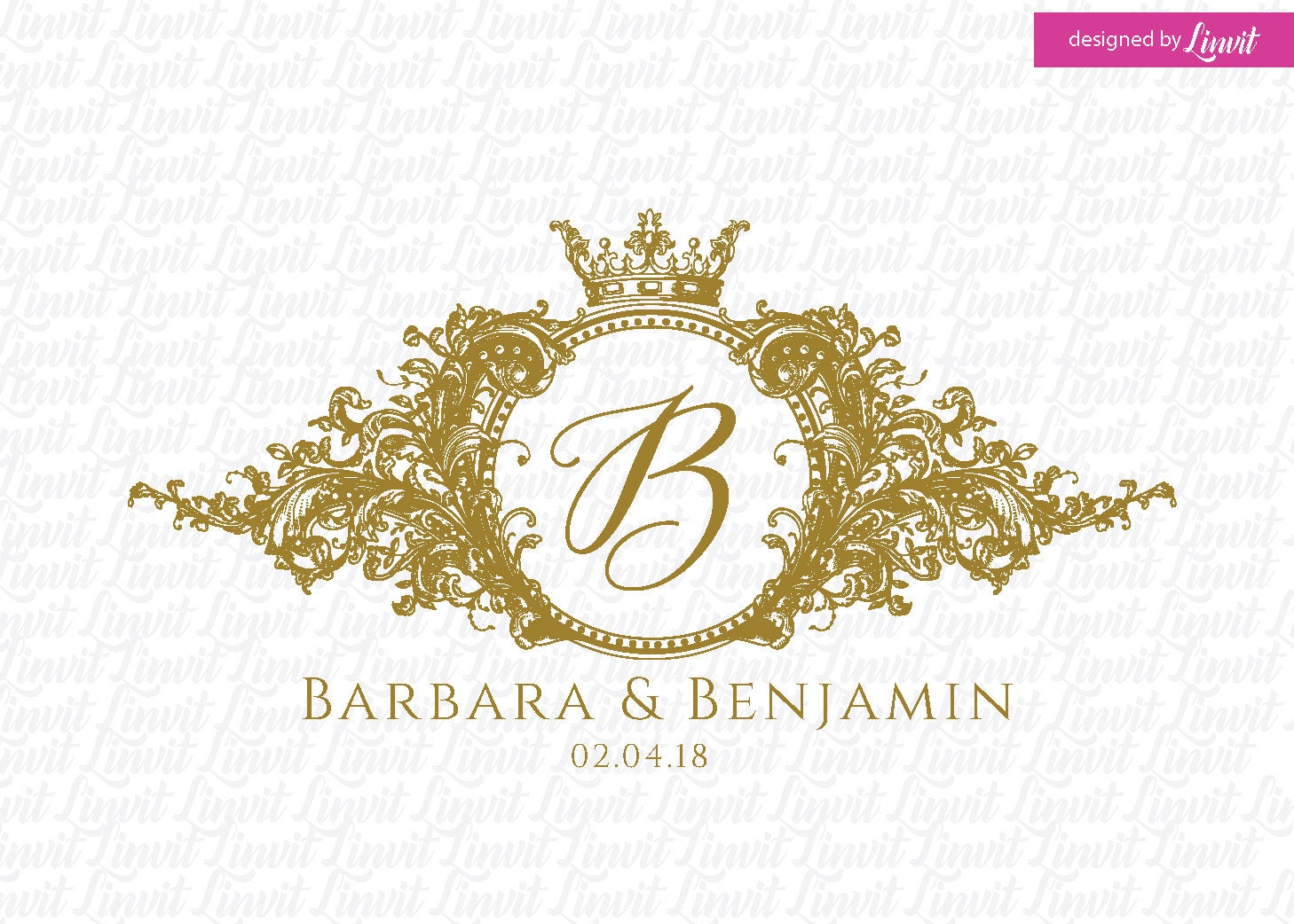 royal wedding logo royal wedding monogram gold custom | Etsy