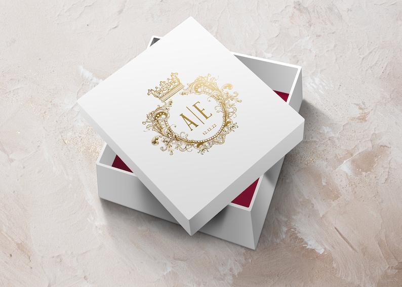 Vintage Baroque Wedding Logo SVG: Custom Crown Crest (digital Download ...