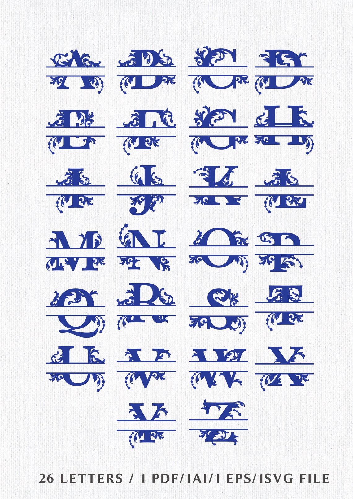 Split Monogram SVG Split Font Letter Svg Split Monogram - Etsy