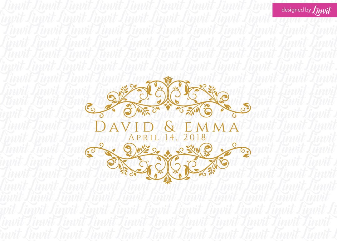 Logo matrimonio SVG Monogramma matrimonio SVG Stemma modificabile PNG ...
