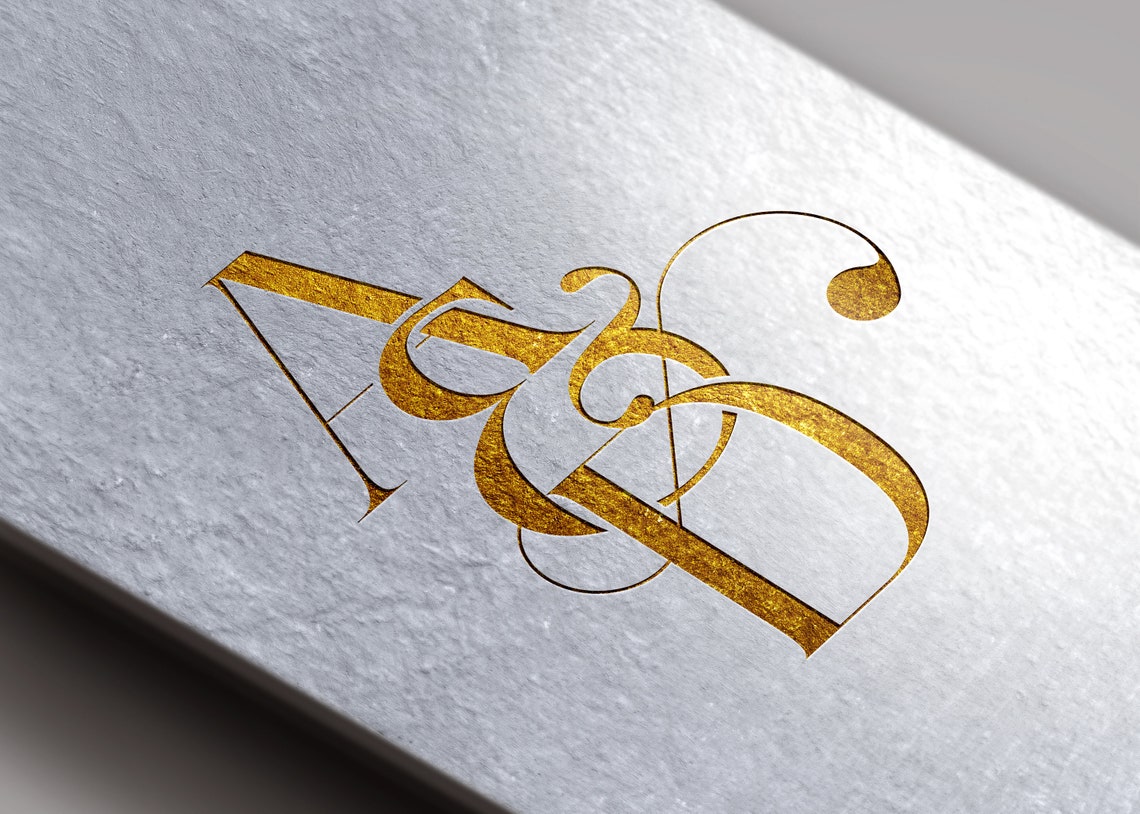 Custom Wedding Logo SVG: Script Monogram Crest (digital Download) - Etsy