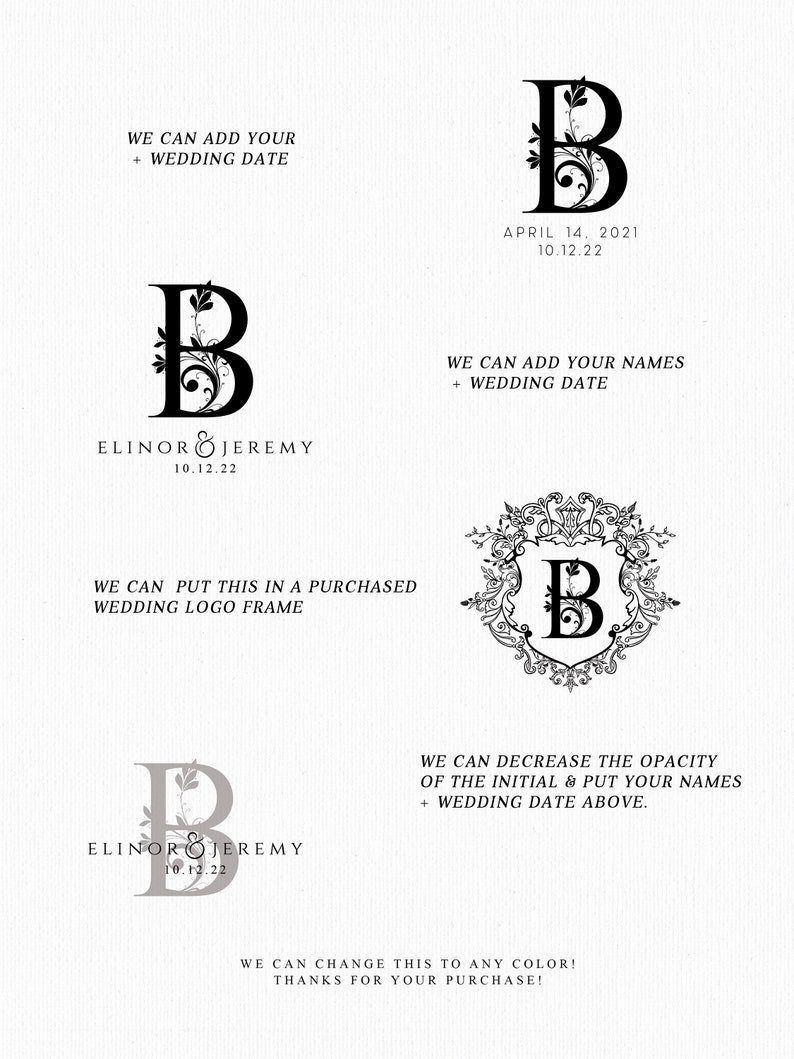 Initial Svg Wedding Initial Wedding Initials Monogram Fonts | Etsy