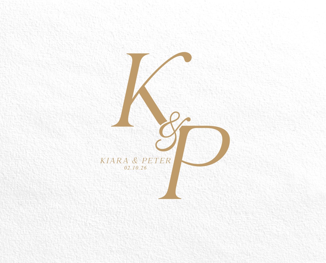 Custom Wedding Monogram Logo, Elegant Couple Crest (digital Download ...