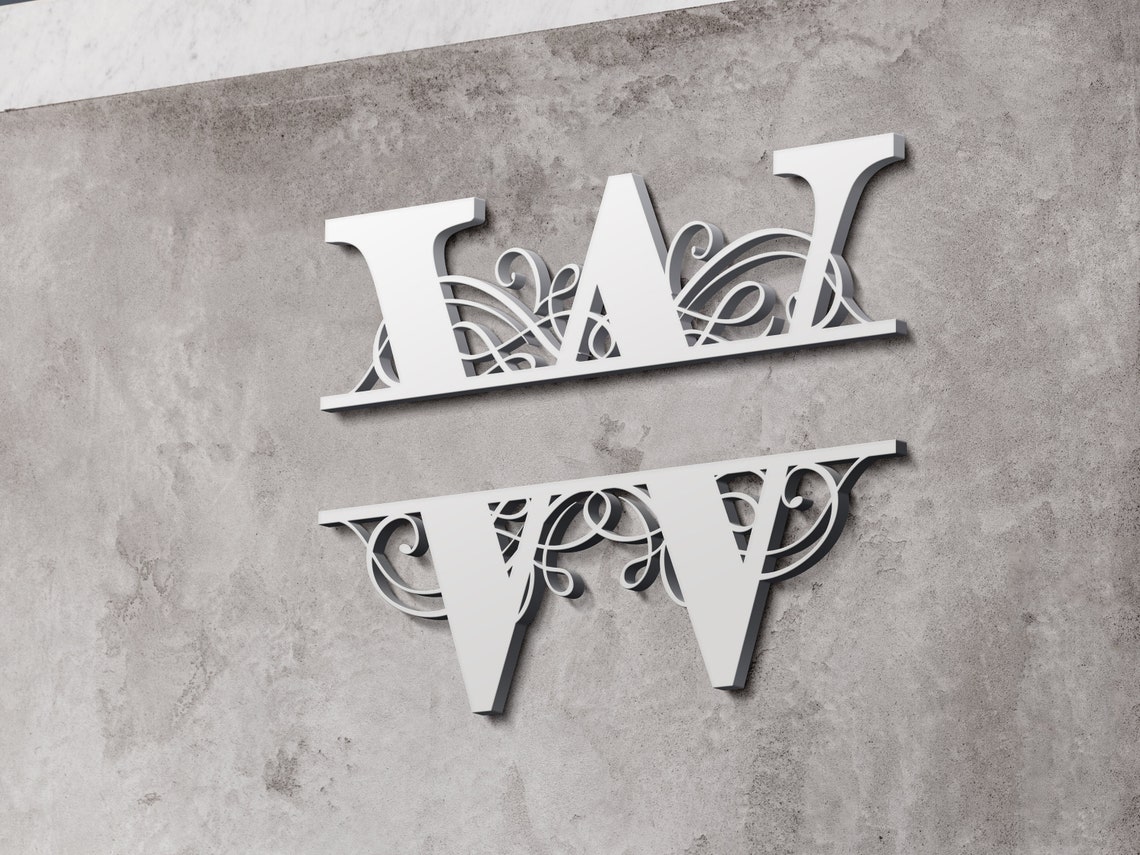 Split Monogram SVG Split Font Letter Svg Split Monogram - Etsy