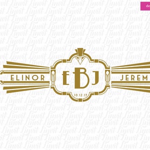 Art Deco Wedding Logo Great Gatsby Wedding Monogram Art Deco - Etsy