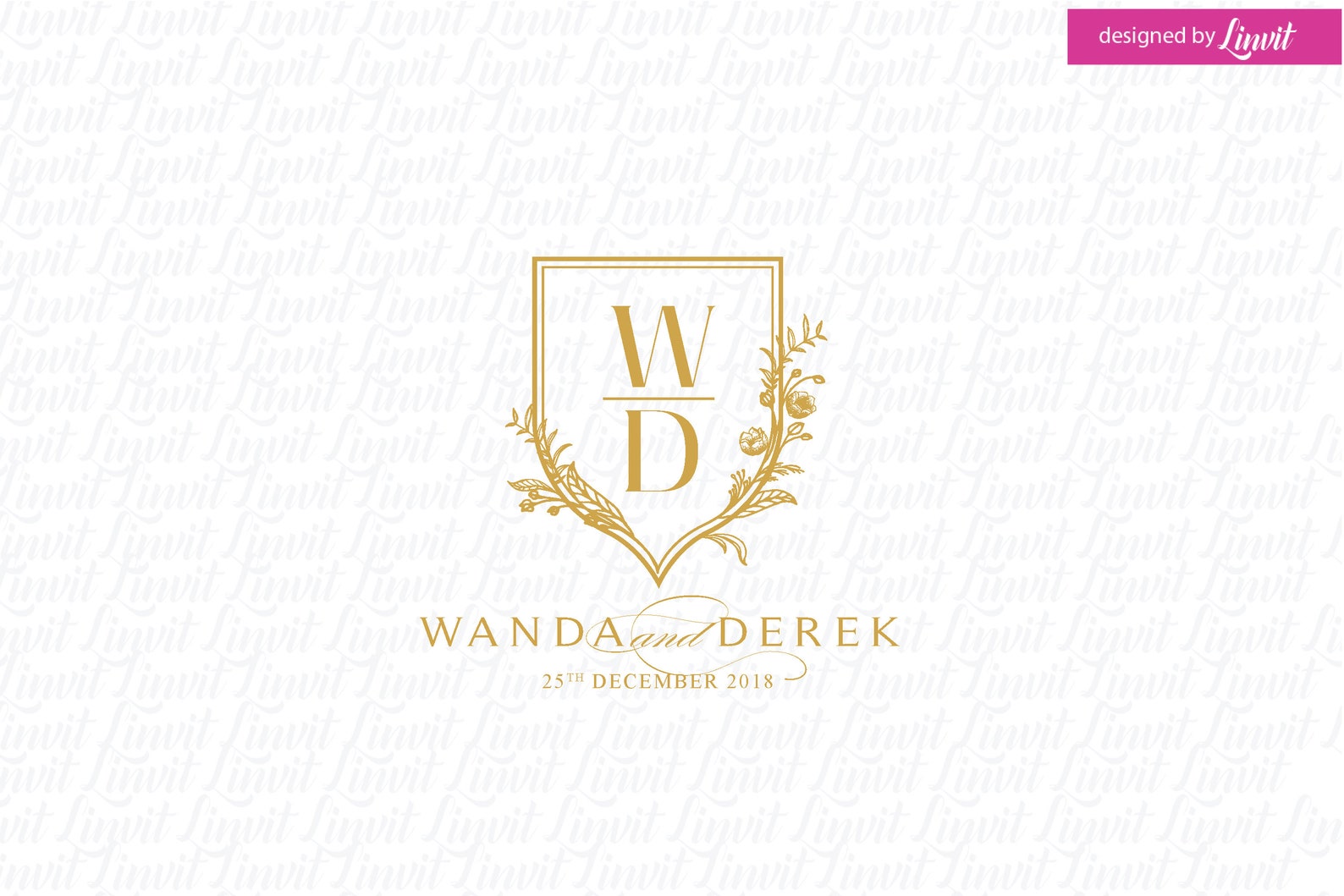 Gold Monogram Crest Wedding Emblem Wedding Shield Shield - Etsy