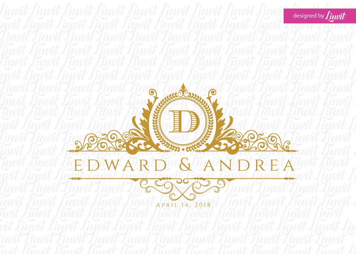 Classic Wedding Monogram Logo, Editable Crest (digital Download) - Etsy