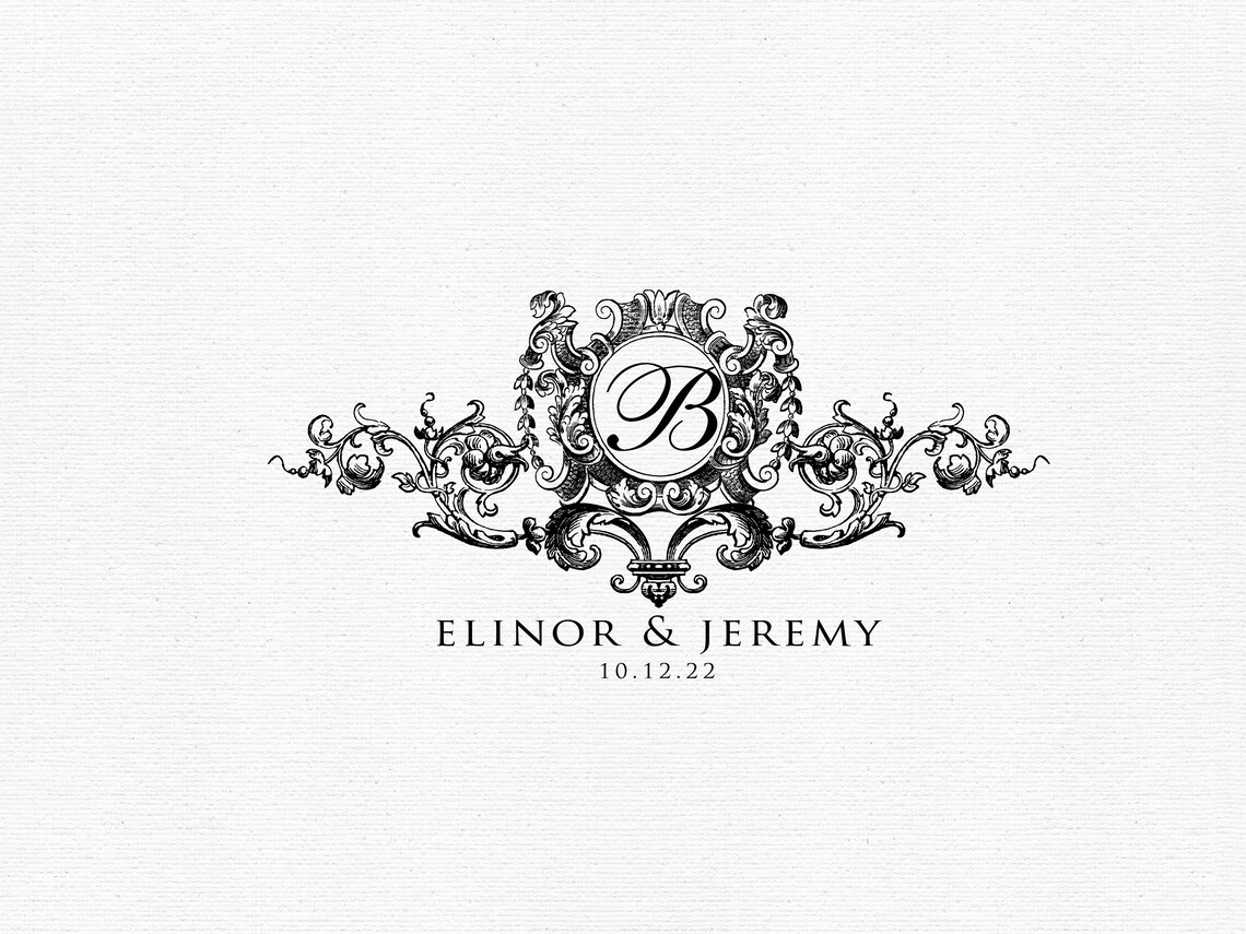 Wedding Logo Vintage Logo Vintage Monogram Wedding Design | Etsy