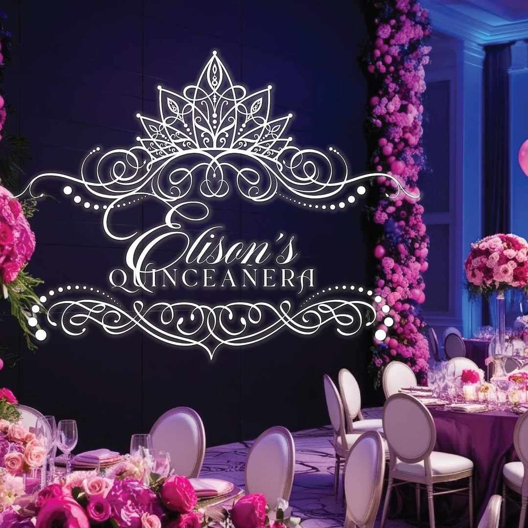 Sweet 16 Logo SVG Quinceañera Logo SVG Editable Crest PNG Custom Gobo ...