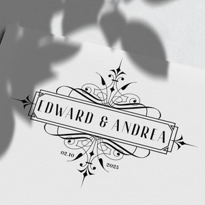 Art Deco Wedding Logo, Great Gatsby Wedding Monogram, Art Deco Wedding ...