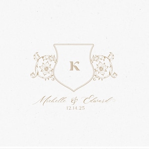 Modern Wedding Logo, Editable Crest Design (SVG, PNG, PDF) - Etsy