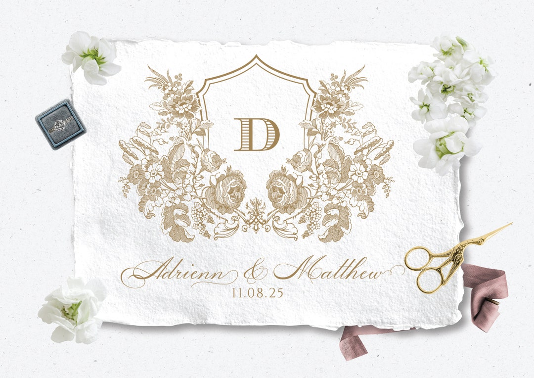Vintage Wedding Monogram Crest for Custom Napkins and Unique Wedding ...