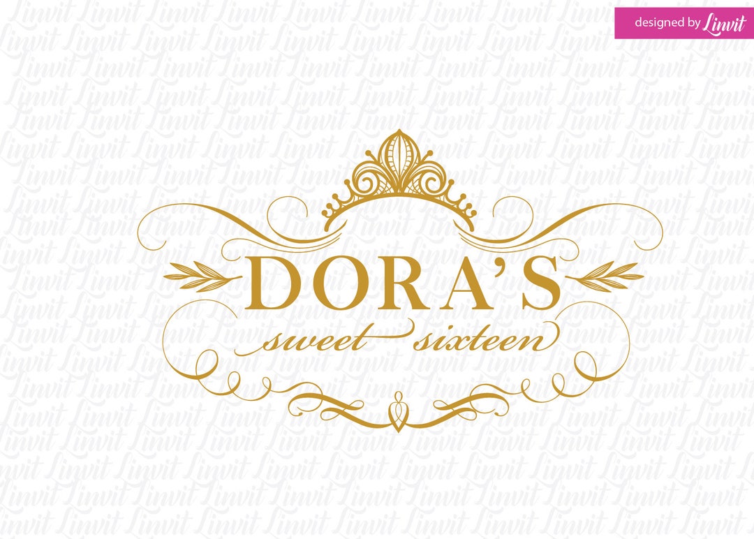 Custom Sweet Sixteen Logo for Sweet 16 Invitations Template and ...